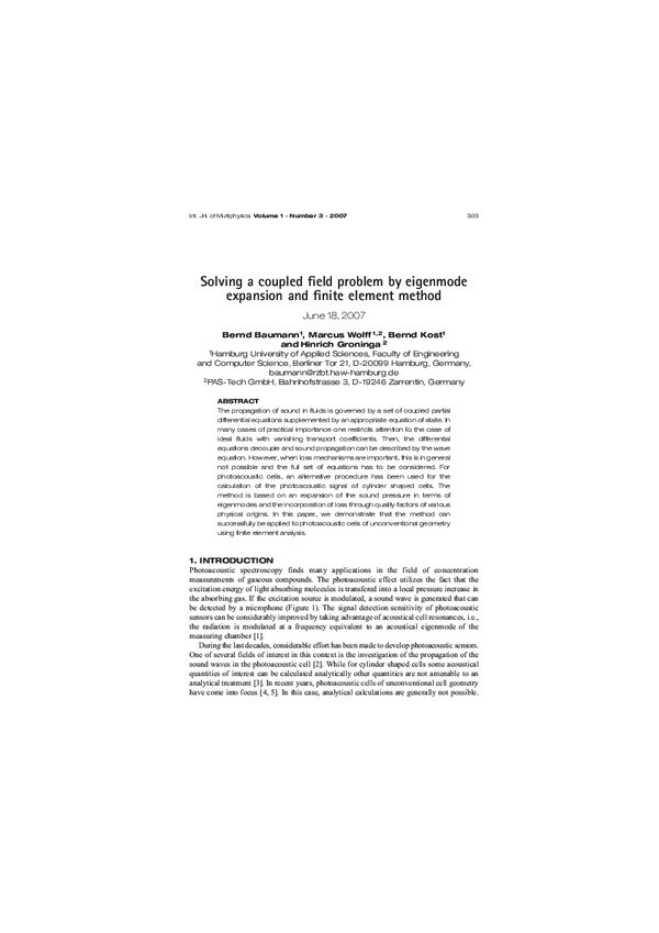 (PDF) Solving a coupled field problem by eigenmode expansion and finite element method