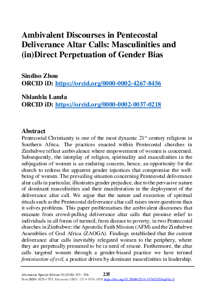 (PDF) Ambivalent Discourses in Pentecostal Deliverance Altar Calls ...