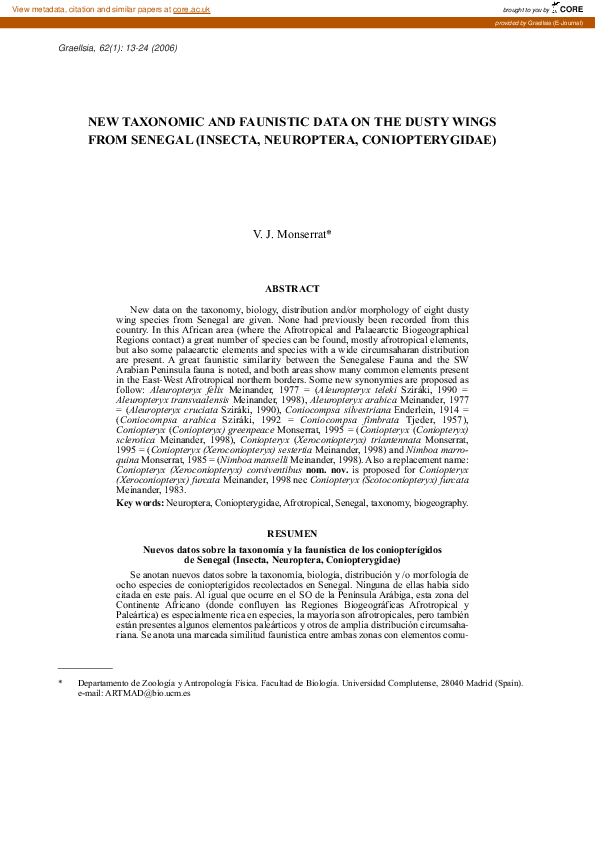 (PDF) New taxonomic and faunistic data on the dusty wings from Senegal ...