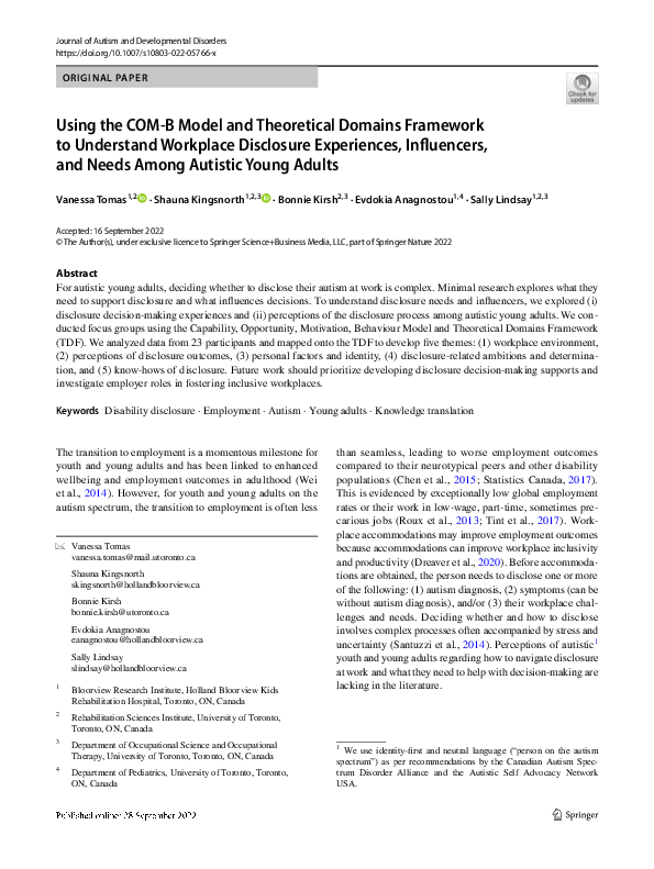 Pdf Using The Com B Model And Theoretical Domains Framework To