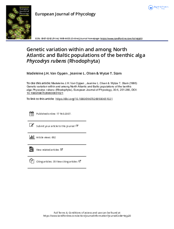 (PDF) Genetic variation within and among North Atlantic and Baltic ...