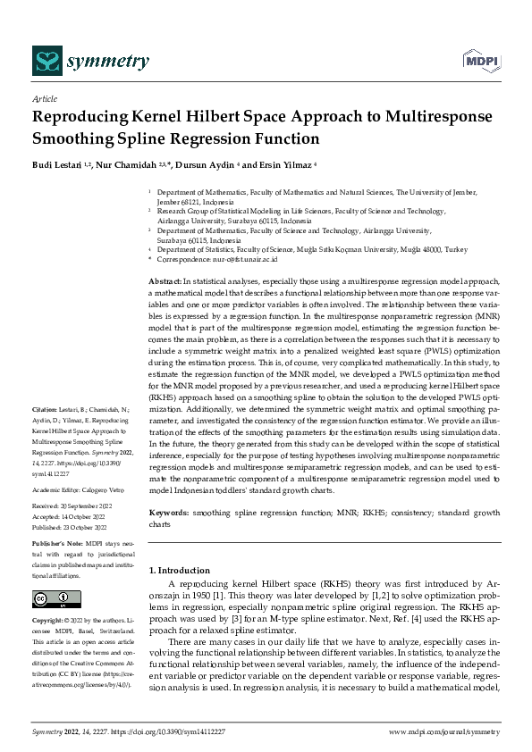 (PDF) Reproducing Kernel Hilbert Space Approach to Multiresponse Smoothing Spline Regression ...