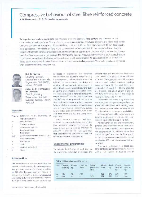 (PDF) Compressive behaviour of steel fibre reinforced concrete