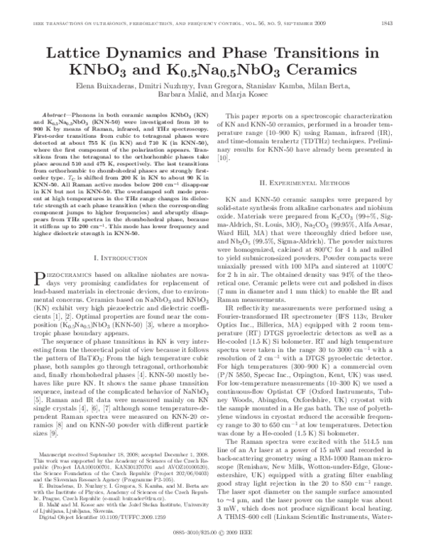 (PDF) Lattice dynamics and phase transitions in KNbO3 and K0.5Na0.5NbO3 ...