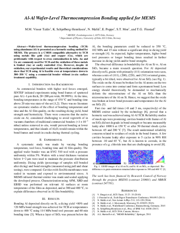 (PDF) Al Wafer-Level TCB for MEMS Sealing