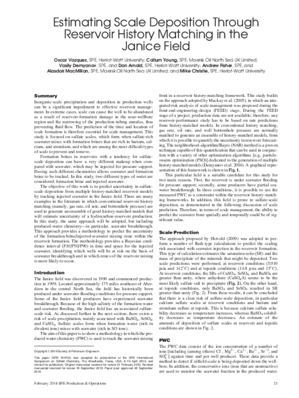 (PDF) Estimating Scale Deposition Through Reservoir History Matching in ...