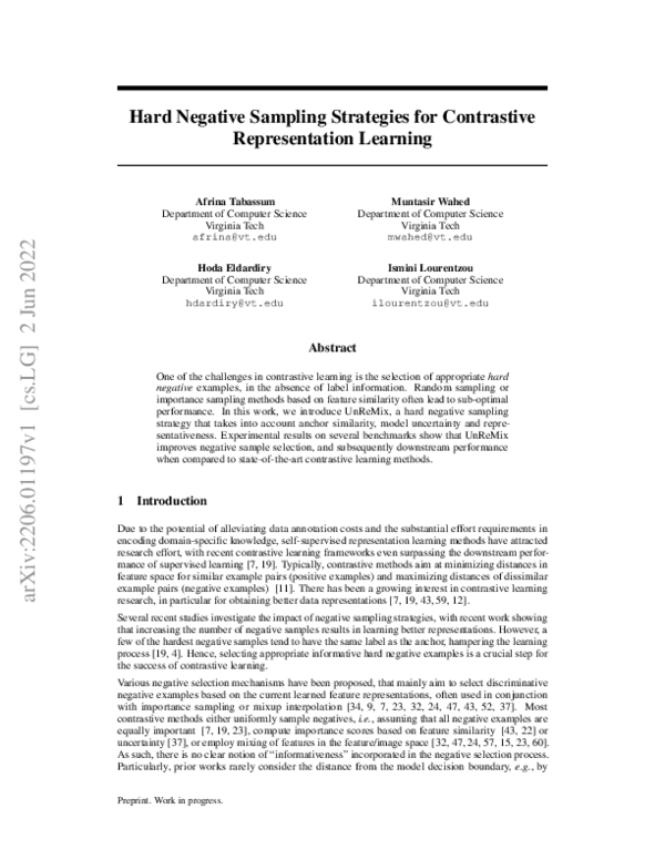 (PDF) Hard Negative Sampling Strategies for Contrastive Representation ...