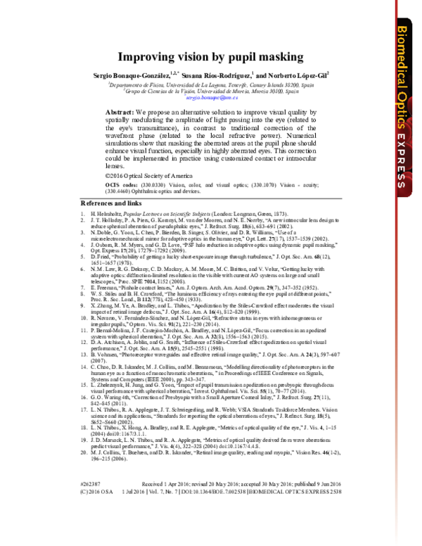 (PDF) Improving vision by pupil masking