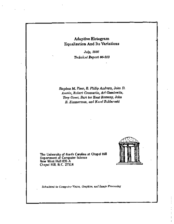 (PDF) Adaptive histogram equalization and its variations