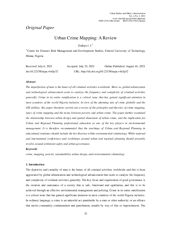 (PDF) Urban Crime Mapping: A Review