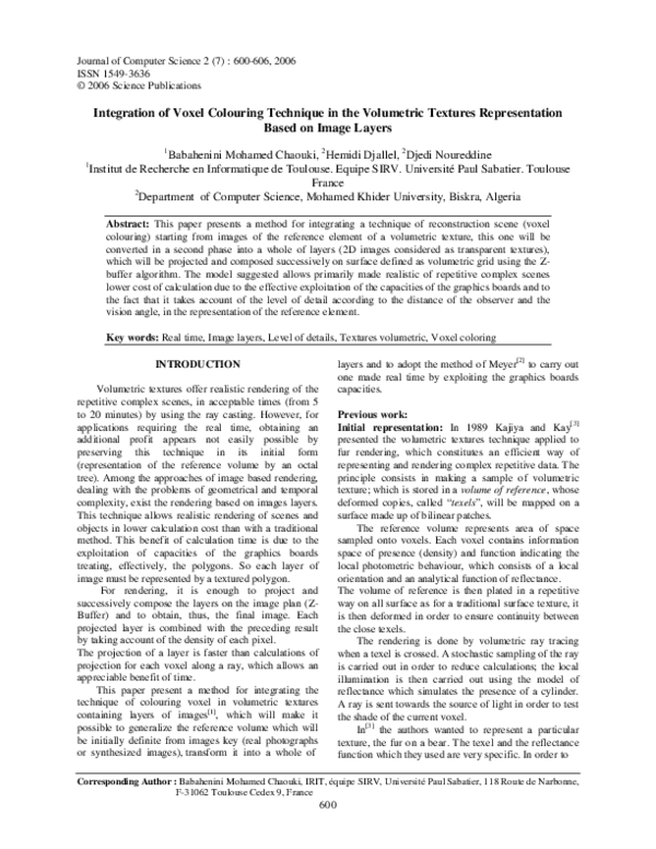 (PDF) Integration of Voxel Colouring Technique in the Volumetric Textures Representation Based ...