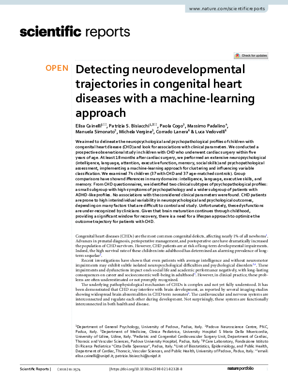 (PDF) Detecting neurodevelopmental trajectories in congenital heart ...