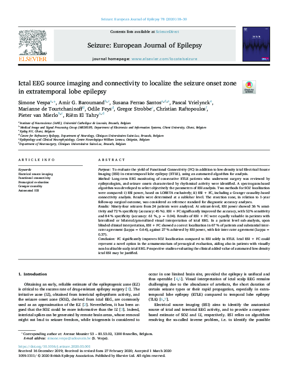 (PDF) Ictal EEG source imaging and connectivity to localize the seizure ...