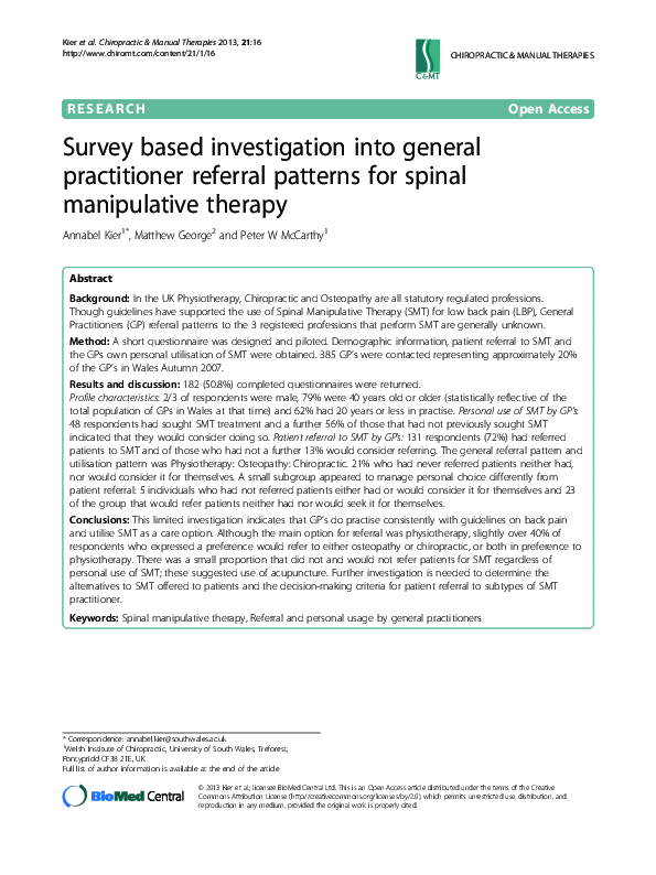 (PDF) Survey based investigation into general practitioner referral ...
