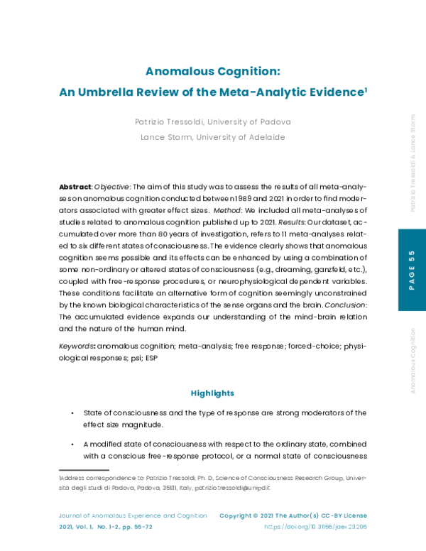 (PDF) Anomalous Cognition