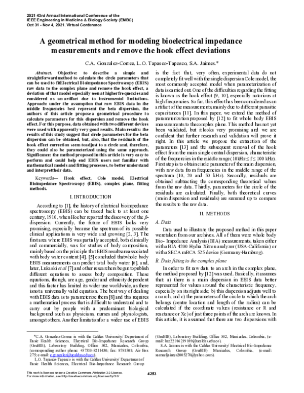 (PDF) A geometrical method for modeling bioelectrical impedance ...