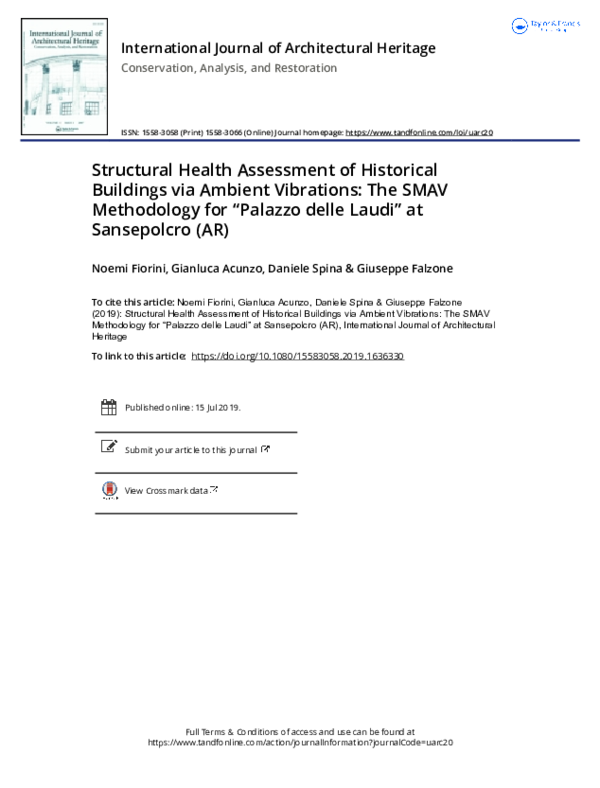 (PDF) Structural Health Assessment of Historical Buildings via Ambient ...