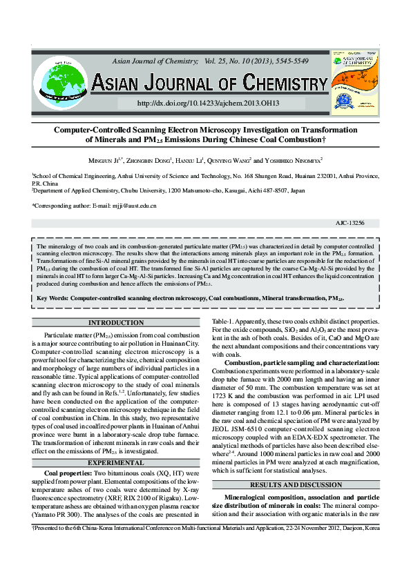 (PDF) Computer-Controlled Scanning Electron Microscopy Investigation on ...