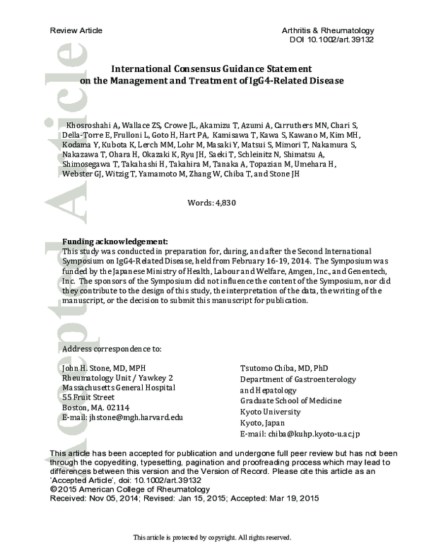 (PDF) International consensus guidance statement on the management and ...
