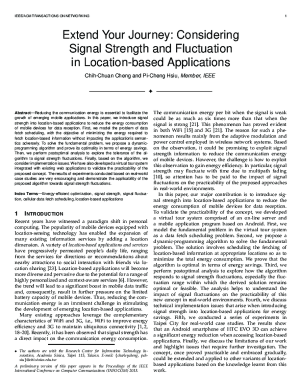(PDF) IEEE/ACM TRANSACTIONS ON NETWORKING 1 Extend Your Journey ...