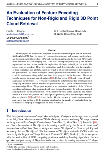(PDF) An Evaluation of Feature Encoding Techniques for Non-Rigid and ...