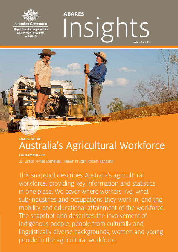 (PDF) Snapshot of Australia's agricultural workforce