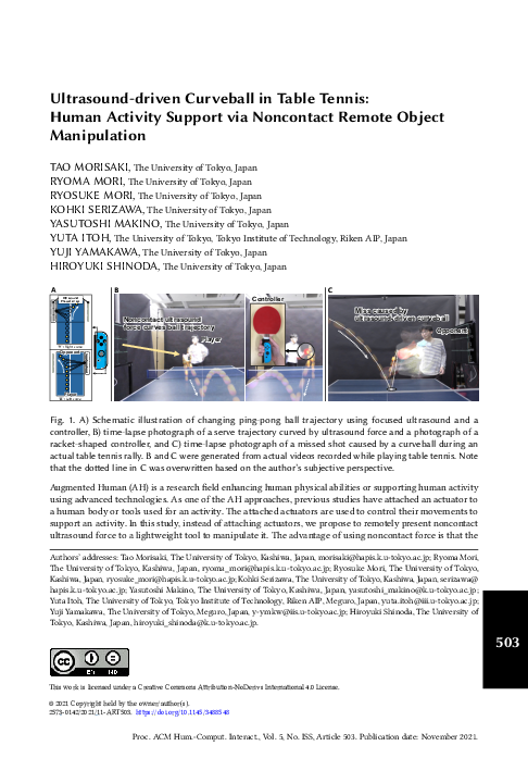 (PDF) Ultrasound-driven Curveball in Table Tennis