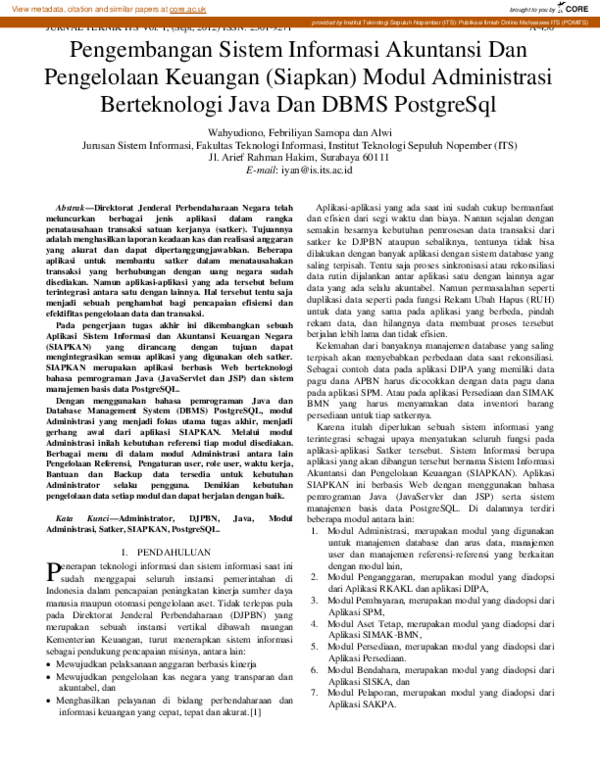 (PDF) Pengembangan Sistem Informasi Akuntansi Dan Pengelolaan Keuangan (Siapkan) Modul ...