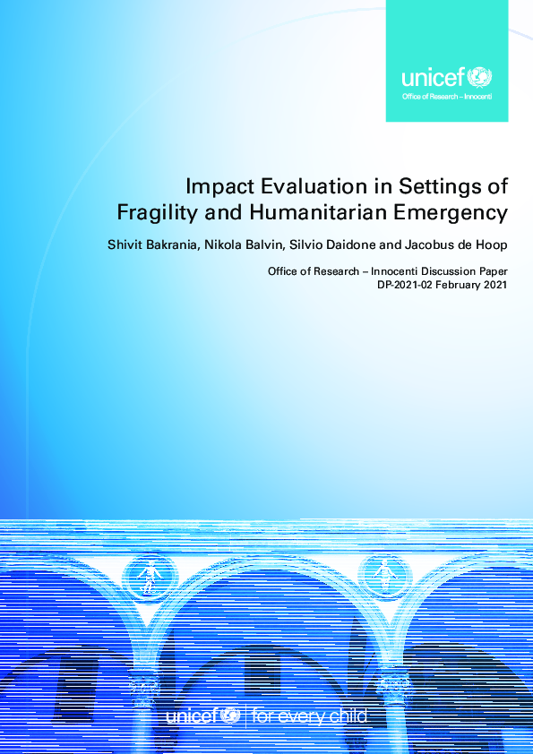 (PDF) Impact Evaluation in Settings of Fragility and Humanitarian Emergency