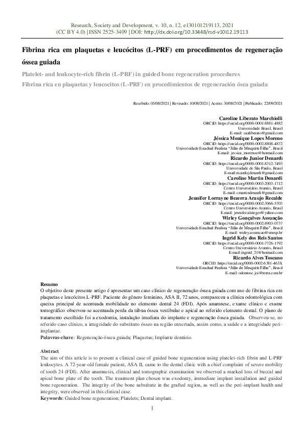 (PDF) Fibrina rica em plaquetas e leucócitos (L-PRF) em procedimentos ...