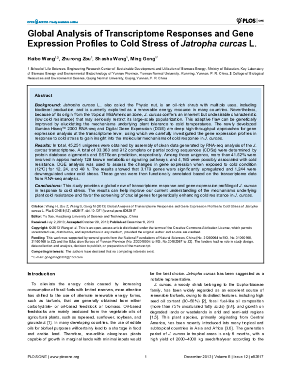 (PDF) Global Analysis of Transcriptome Responses and Gene Expression ...