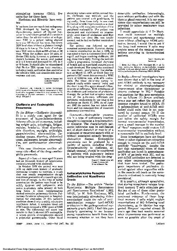 (PDF) Clofibrate and Eosinophilic Pneumonia