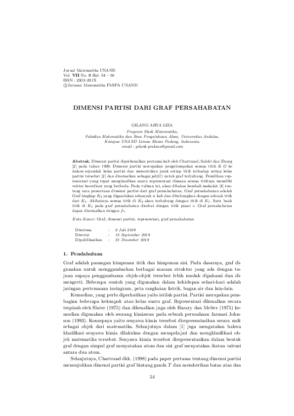 (PDF) Dimensi Partisi Dari Graf Persahabatan