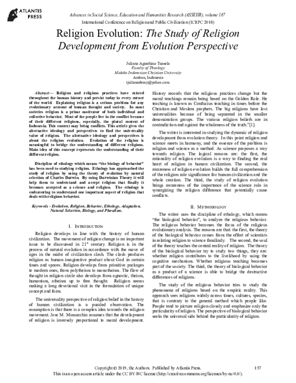 (PDF) Religion Evolution: The Study Of Religion Development From ...