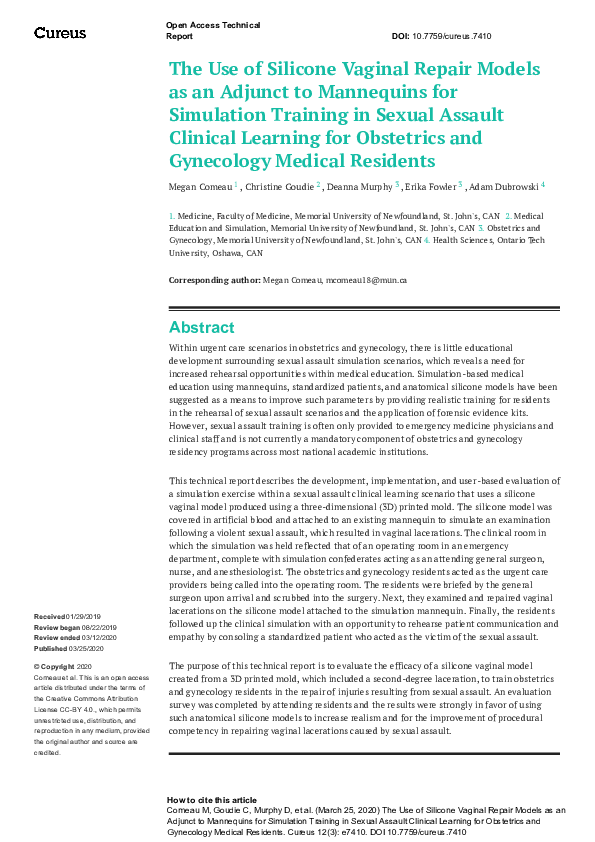 (PDF) The Use of Silicone Vaginal Repair Models as an Adjunct to ...