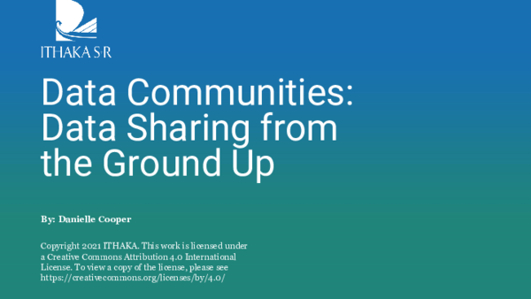 (PDF) Data Communities: Data Sharing from the Ground Up | Danielle ...