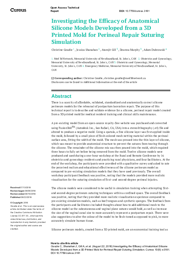 (PDF) Investigating the Efficacy of Anatomical Silicone Models ...