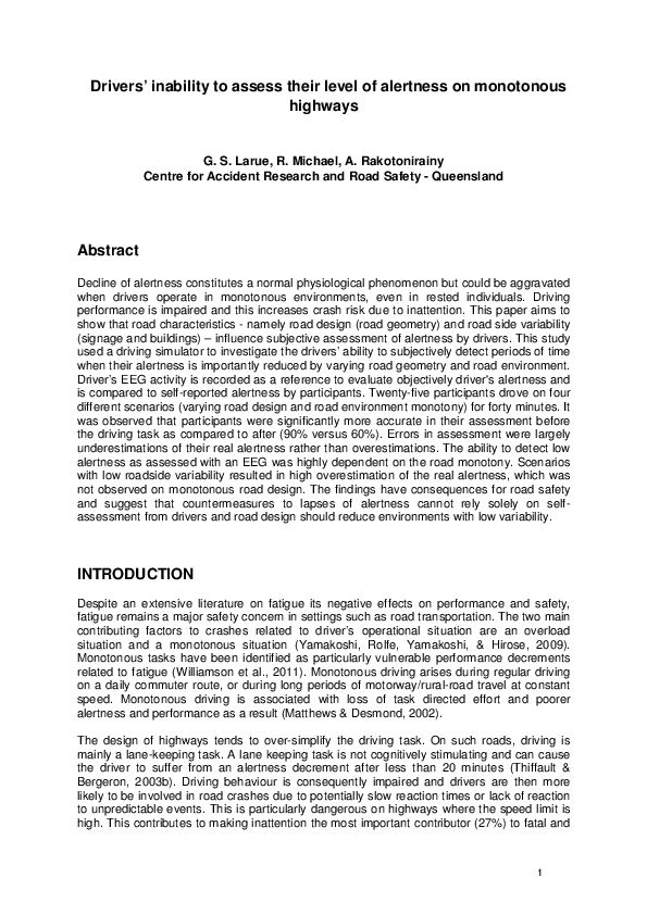 (PDF) Drivers’ inability to assess their level of alertness on ...