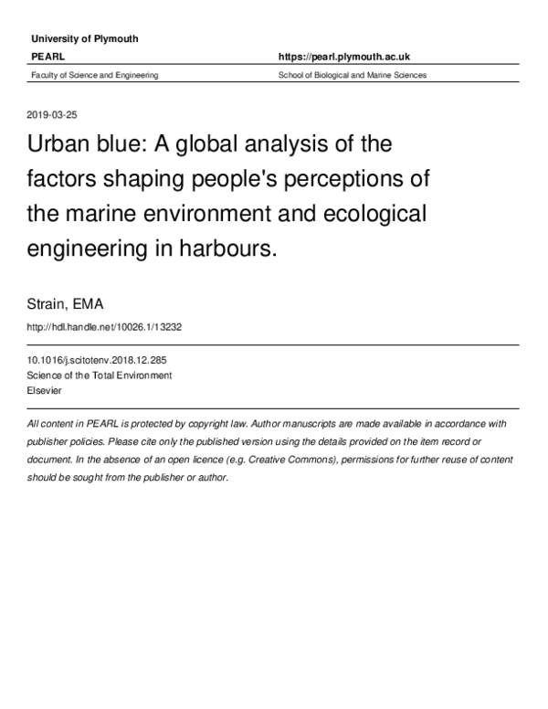 (PDF) Urban blue: A global analysis of the factors shaping people's ...