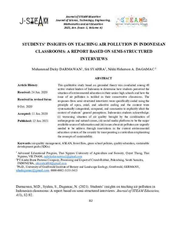 (PDF) Students’ Insights on Teaching Air Pollution in Indonesian ...