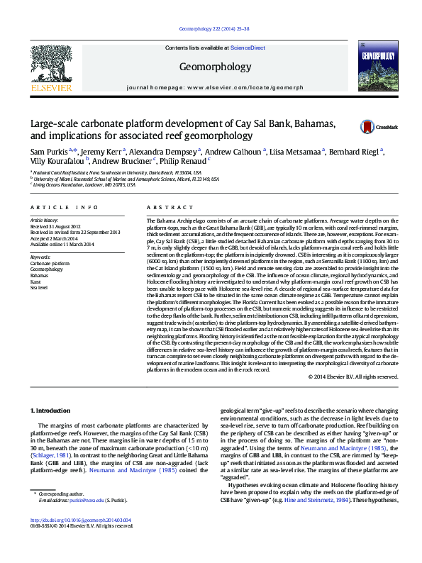 (PDF) Large-scale carbonate platform development of Cay Sal Bank ...