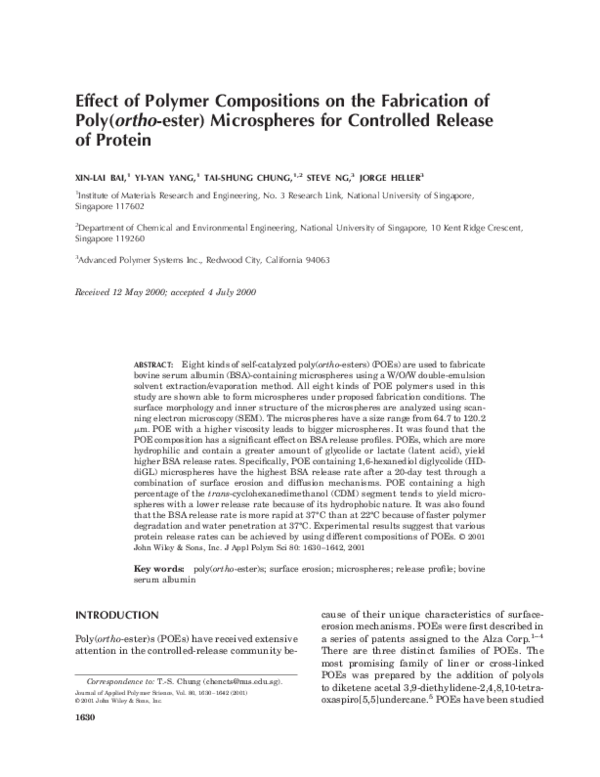 (PDF) Effect of polymer compositions on the fabrication of poly(ortho ...
