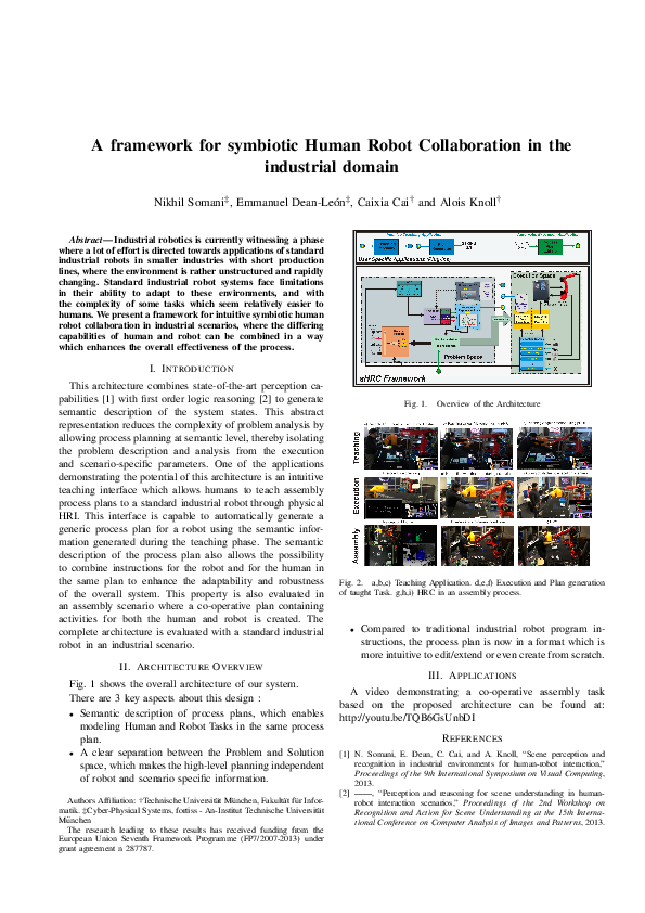 (PDF) A framework for symbiotic Human Robot Collaboration in the ...