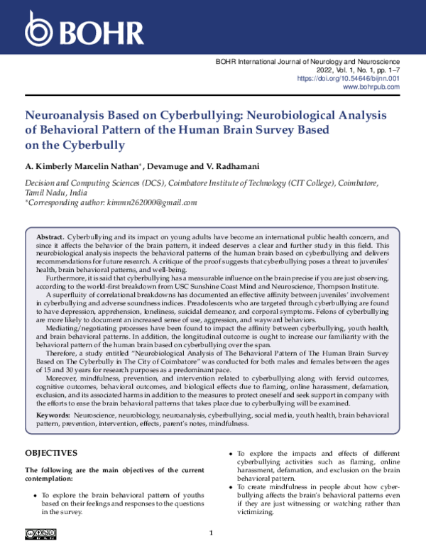 (PDF) Neuroanalysis Based on Cyberbullying: Neurobiological Analysis of ...