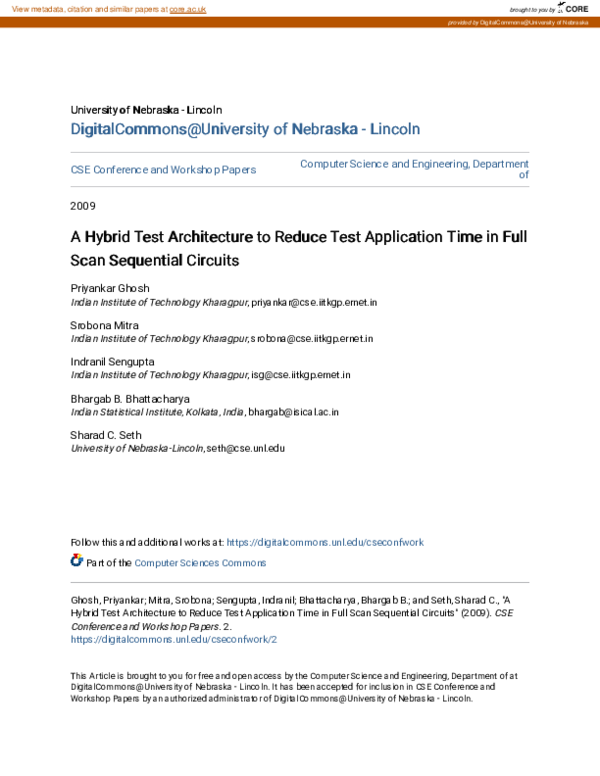 Pdf A Hybrid Test Architecture To Reduce Test Application Time In Full Scan Sequential Circuits