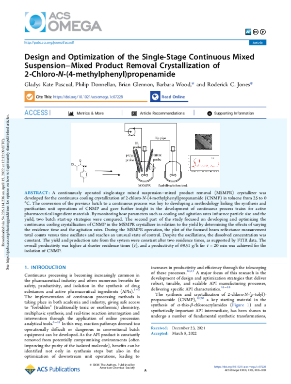 (PDF) Design and Optimization of the Single-Stage Continuous Mixed SuspensionMixed Product ...