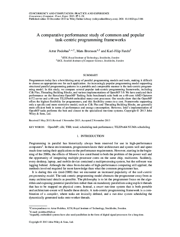 (PDF) A comparative performance study of common and popular task ...