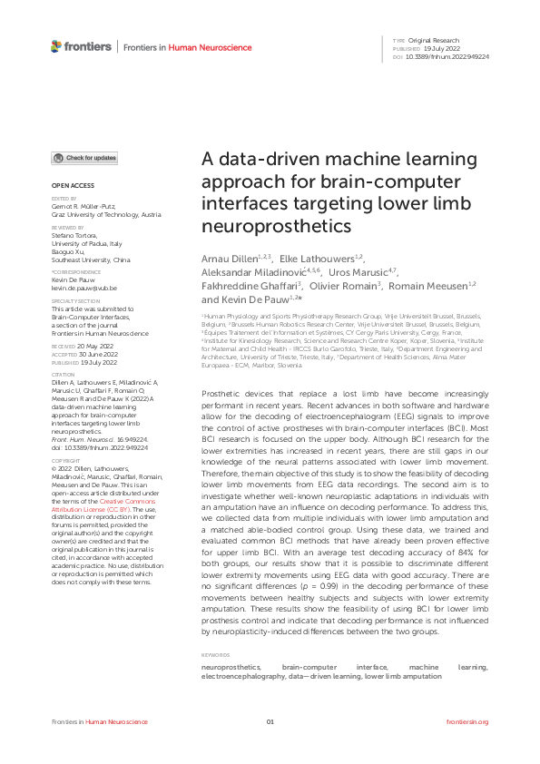 (PDF) A data-driven machine learning approach for brain-computer ...