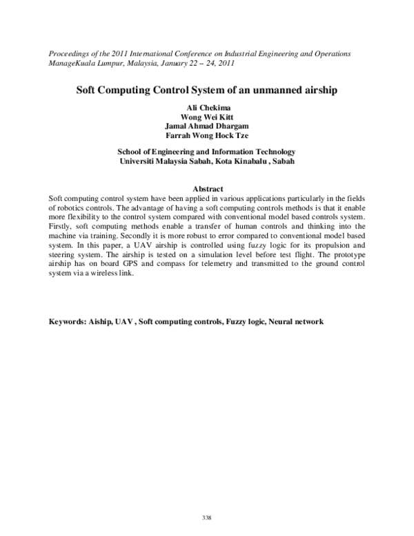 (PDF) Soft Computing Control System of an Unmanned Airship