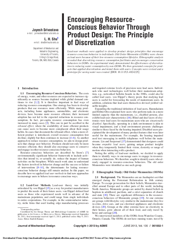 (PDF) Encouraging Resource-Conscious Behavior Through Product Design ...